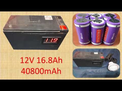 How to convert a 12V 7Ah lead acid battery to a 12V 16.8Ah lithium ion battery and a 40800mAh