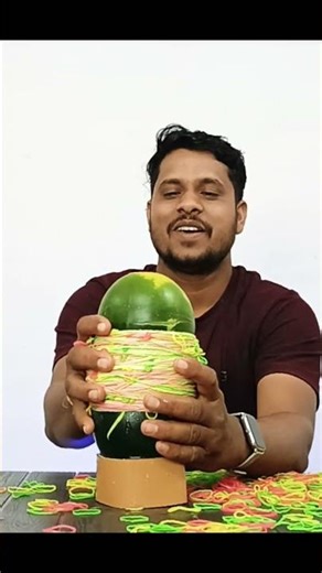 Watermelon vs Rubber Band 🍉😱 #shorts