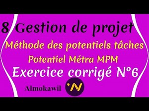8_ gestion de projet Méthode des potentiels tâches potentiel metra MPM exercice corrigé