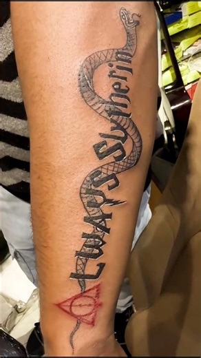 🔥 Epic Snake Name Tattoo on Arm | S Letter Tattoo Design #Shorts