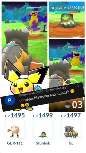 Primeape 💥 Stunfisk 💥 Bastiodon 🔥 || @pokemongo #shorts #pokemongo #challenge