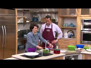 CooksEssentials Set of 2 Collapsible Silicone Strainers with David Venable