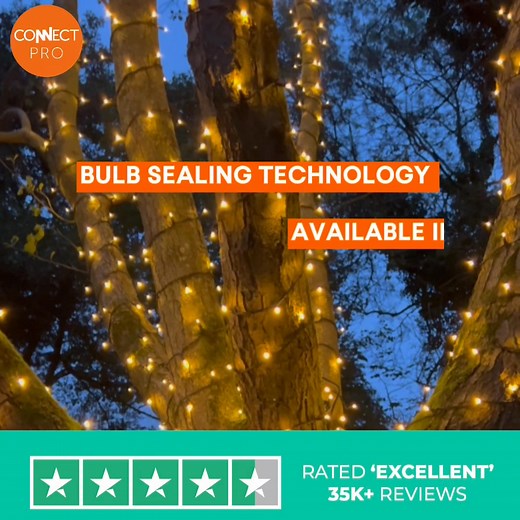 The BEST Christmas lights to light up your garden 🎄Professional quality connectable lights designed for year-round use, plus installation is a breeze with our easy 'push and screw' design. "If you want robust exterior fairy lights look no further" - verified customer. ✅ Connect up to 950m from one plug ✅ Weatherproof IP65 rated system ✅ 2 year warranty ✅ Over 35k Trustpilot reviews | festive-lights.com