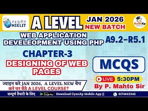 Web Application Development using PHP (A9.2-R5.1) | Designing of Web Pages MCQs | A Level JAN 2026