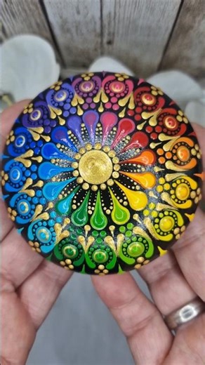 Dot art | Tutorial | Mandala stone painting | Handmade 🌈💪