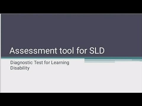 Assessment tool for SLD #DTLD #Diagnostic Test for Learning Disability