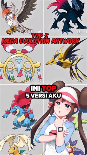 🔥TOP 5 NEW MEGA EVOLUTION OFFICIAL ARTWORK #pokemon #indonesia #shorts