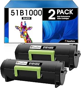 MasaiMara 51B1000 High Yield Compatible Toner Cartridge for Lexmark MS317dn MS417dn MS517dn MS617dn MX317dn MX417de MX517de MX617de Printer [2,500 Pages, Black 2-Pack], LX-51B1000-2BK