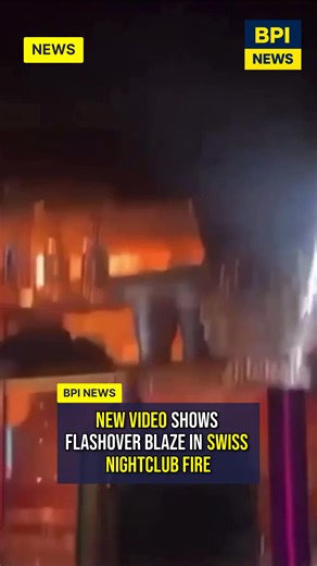 A new video suggests the Crans-Montana nightclub fire became a deadly “flashover”, igniting the entire venue almost instantly. Le Constellation had a 6.5/10 safety rating, wooden interiors and only one staircase. At least 47 died and 115 were injured. #Switzerland | BPI News