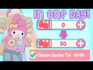 50 Gacha Tixs in ONE day!! | Roblox My Hello Kitty Cafe | Riivv3r