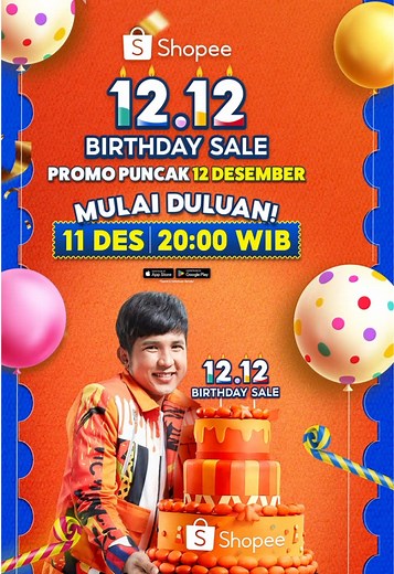 Sobat Shopee, jangan lewatkan PROMO PUNCAK Shopee 12.12 Birthday Sale! Mulai Duluan tanggal 11 Desember, pukul 20.00 WIB. 🥳 Bakalan ada promo Gratis Ongkir RP0, Pesta Serba 12RB Terbesar, dan Pasti Diskon s/d 1,2JT. ✨ #CekShopeeDulu #TermurahDiShopee