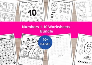Numbers 1-10 Worksheets Bundle for Kindergarten& Prek, Learning Numbers, Printable Number Tracing, Traceable Numbers, Preschool Worksheets - Etsy