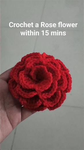 Crochet a rose flower Beginers friendly #Crochet #Rose flower