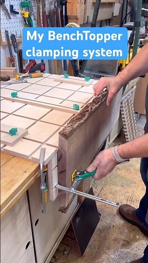 My bench top clamping solution using the MicroJig dovetail clamps #workbench #woodshop #woodworking