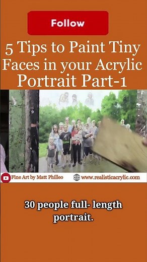 5 Tips to Paint Tiny Faces in Your Acrylic Portrait Part 1| Get your free gift in the comment