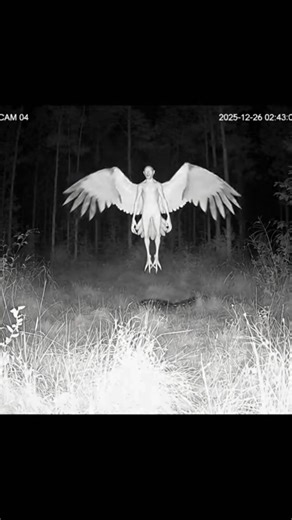 CCTV Night Footage: Winged Humanoid Descends as Hidden Boa Snakes Strike.