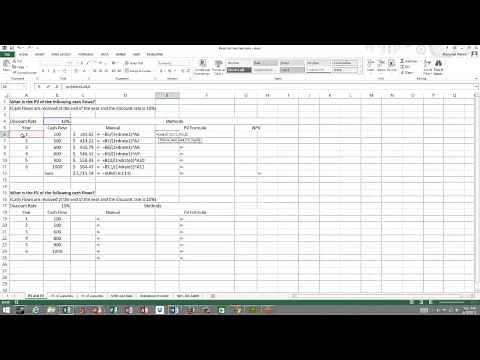 PV, FV, and NPV in Excel