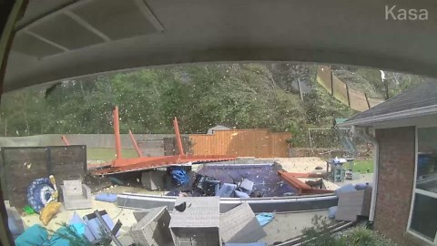 Texas Tornado Destroys Backyard