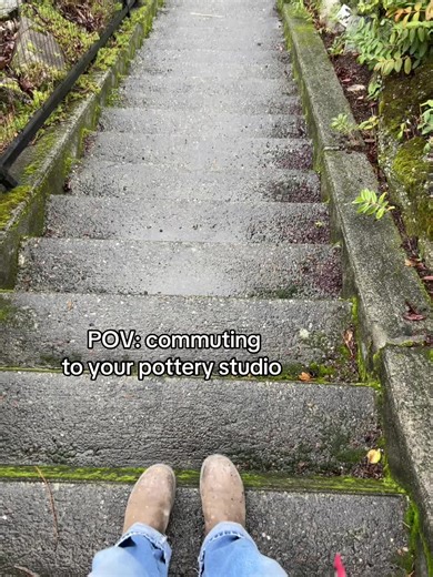 Such a nice, quiet, (wet) walk to my favorite place in the whole world #seattlepotterystudio #potterytiktok #womanownedbusinesses #potteryclass #seattletok