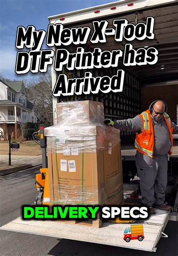 Thankfully I’m the man with a plan! A couple years ago I had renovation work done on my home and saw them use plywood to get the machinery to the back. So I did the same thing! 💯 S/O to my delivery driver for helping me out! In the meantime, here’s some delivery details. Thinking about getting the X-Tool DTF Apparel Printer but undecided? That’s why I’m here!! This Monday at 6:30pm EST, I’ll be hosting a live webinar with an unfiltered look from behind the scenes of the X-Tool DTF Apparel Print