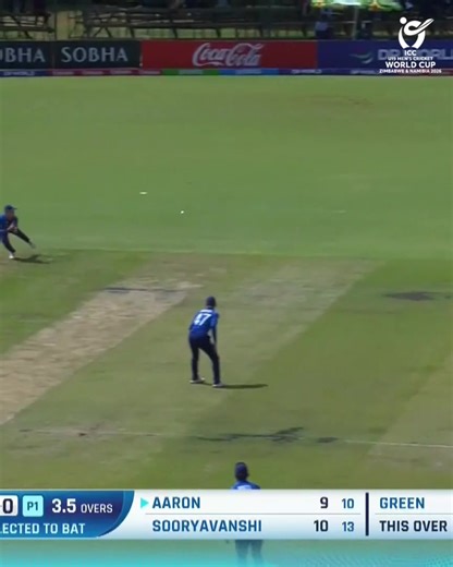 Alex Green delivers the early breakthrough in the Final 💪 #U19WorldCup broadcast details 👉 https://www.icc-cricket.com/tournaments/u19-cricket-worldcup-2026/news/broadcast-details-for-icc-u19-men-s-cricket-world-cup | ICC Cricket World Cup