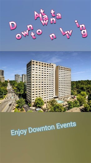 Atlanta Downtown Living, Hi-Rise Condo on 13th Floor, Scenic View from Family Room and Master.