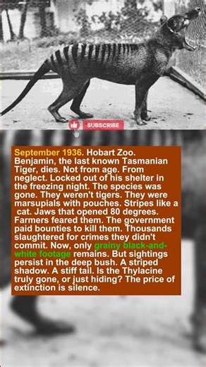 The Ghost of Tasmania The Last Thylacine Extinc