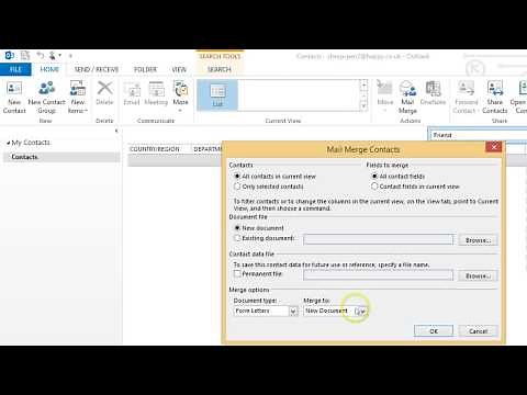 How to Mail Merge an Email to your Outlook Contacts