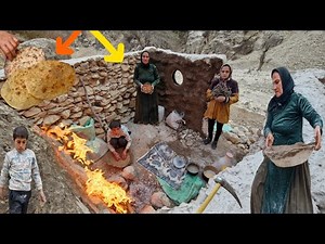 Helping a homeless family in the heart of nature | Baking bread and trying to build a shelter”🌲🔥