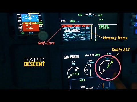 Airbus A320 Tutorial: Rapid Decompression - Emergency descent demonstration