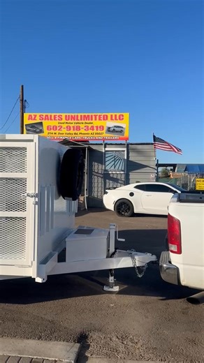 Factory Direct, Trailer Sales now has two locations to serve you better and they have more inventory to meet your needs We are now selling trucks all kinds of trucks diesel or Gas two doors or four doors. We have them and we can finance them for you. This trailer is located at our new lot at 2114 W. deer Valley. It is our Landscaper special. We have this in white or black right now. We also have 10 foot12’14 foot or 16 foot dumps with 2 foot or 4 foot sides In addition, we carry Car haulers and 