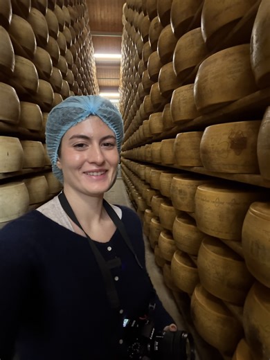 Trentingrana is a giant alpine Parmesan-style cheese produced in cooperative dairies using raw mountain milk, copper vats, and long aging. This video is part of a series of short docs on YouTube about the food of the territories hosting the 2026 Winter Olympics in the Dolomites, Trentino, Italy🏔️ #Italy #MilanoCortina2026 #olympics #alpinefood | Claudia Romeo