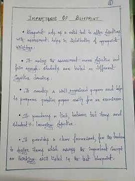 Course- IX Preparation of Blueprint And a Question paper- B.Ed 2nd sem. practicum in English version