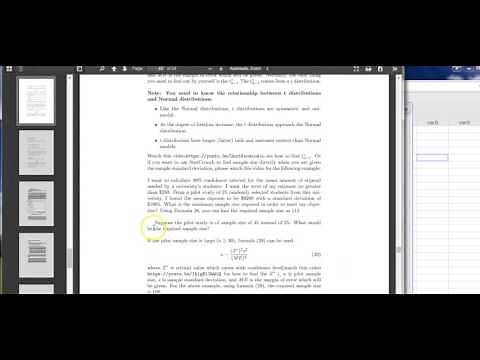 StatCrunch: Calculate Sample Size Given Standard Deviation