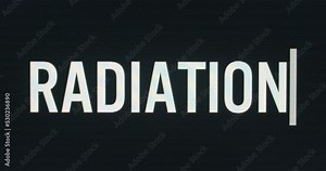 Closeup of Radiation being Typed onto Vintage Computer Monitor with Blinking Cursor. Digital Words Intro CRT LCD TV Screen Pixels Macro Detail 4K Stock Video