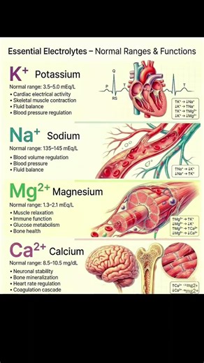 Essential electrolytes: Normal range and function