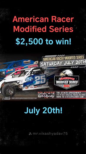 This Saturday night at the mighty Tri-State Speedway! USRA American Racer Modified Series (ARMS) join us plus weekly USRA - United States Racing Association point racing in Factory Stocks, Stock Cars and B-Mods. $2,500 to win Modifieds - $350 to start - $150 entry & non-transfer Track/Regional/National Modified points awarded! Stands: $15 (13 ) • Kids $5 (5-12) • Seniors: $12 (65 ) • Military: Free (w/ proper ID) Pits: 35 (13 ) • Kids: $20 (5-12) Pits: 4 pm - Stands: 5 pm - Hot laps: 7:30 pm We'