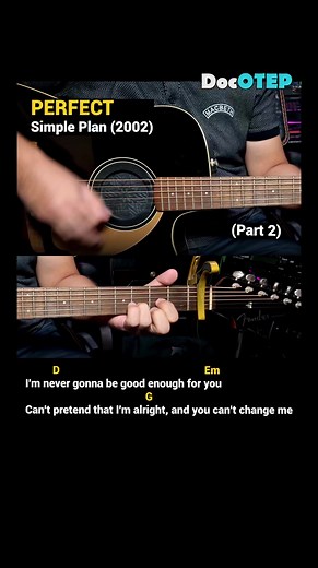 45K views · 1.3K reactions | Perfect - Simple Plan (Easy Guitar Chords Tutorial with Lyrics) part 2 SHORTS REELS | Doc OTEP Studio | Facebook