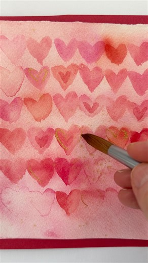 Artist/ teacher/ illustrator on Instagram: "Sweet Valentine 💘! So much fun to paint! Try it!! Click the link in my profile for my watercolor channel and see the real time tutorial on my Valentine’s Day cards Happy Painting!! . . , . . , #watercolor #valentinesday #paintingprocess #watercolorartist #hearts"