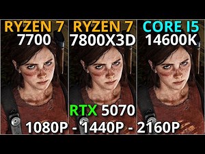 Ryzen 7 7700 vs Ryzen 7 7800X3D vs Core i5 14600K | RTX 5070 Gaming Test | 1080p, 1440p, 4K