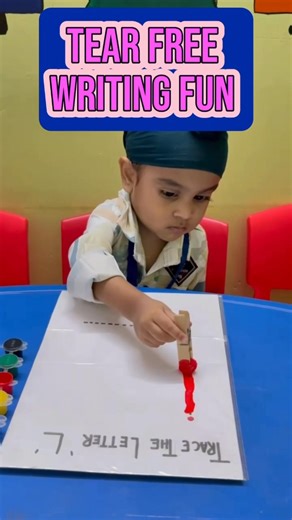 Tear free writing fun for introducing writing, fine motors development and eye hand coordination. #sunriseldh #sunrisenurseryschool #earlyyears #earlyyearseducation #earlylearning #kidsactivities #kidsactivityideas #kidsactivity #grossmotorskills #balance #coordination #hooplachallenge #kids #kidsactivitiesathome #fblifestyle | Sunrise Nursery School