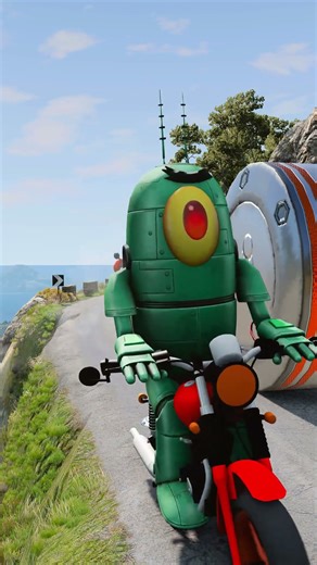 SpongeBob Characters vs Giant Pit Bollards Crash #3 | BeamNG.Drive