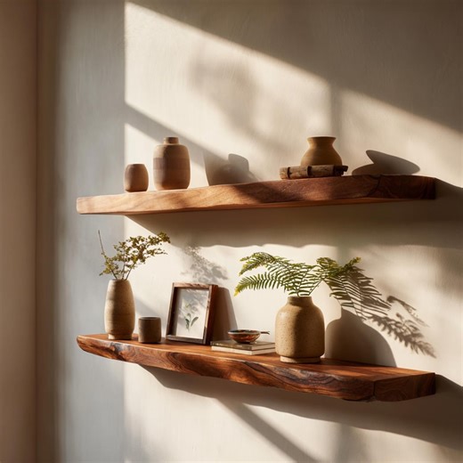 Live Edge Floating Shelves, Solid Natural Walnut Wood Wall Decor, Rustic Farmhouse, Kitchen, Bathroom - Etsy Australia