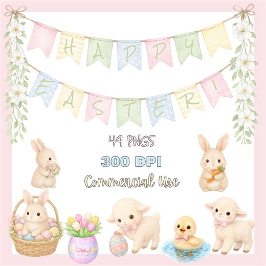 Easter Springtime Clipart - Etsy