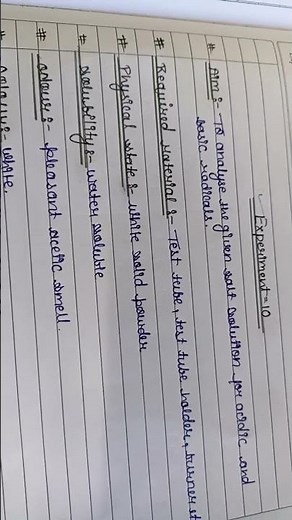 Salt analysis Lead Acetate chemistry 11,12