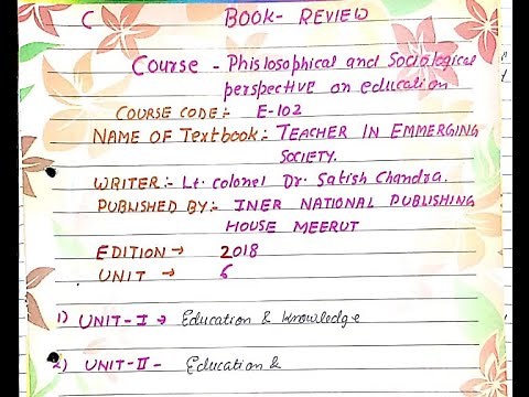 BOOK REVIEW FILE FOR B.ed 1st year
