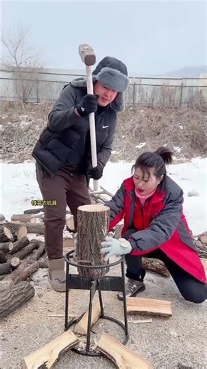 Vertical Manual Log Splitter – Human-Powered Wood Splitting Tool for Farming