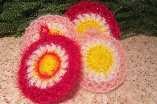 Crocheted Flower Dish Scrubby: Extra Thick Double-sided, Eco-friendly. - Etsy
