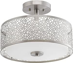 Progress Lighting Mingle LED Collection 14" Semi-Flush Mount, Nickel