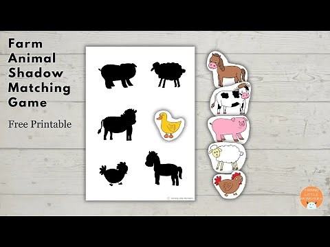 Farm Animal Shadow Matching Game (Free Printable for Kids